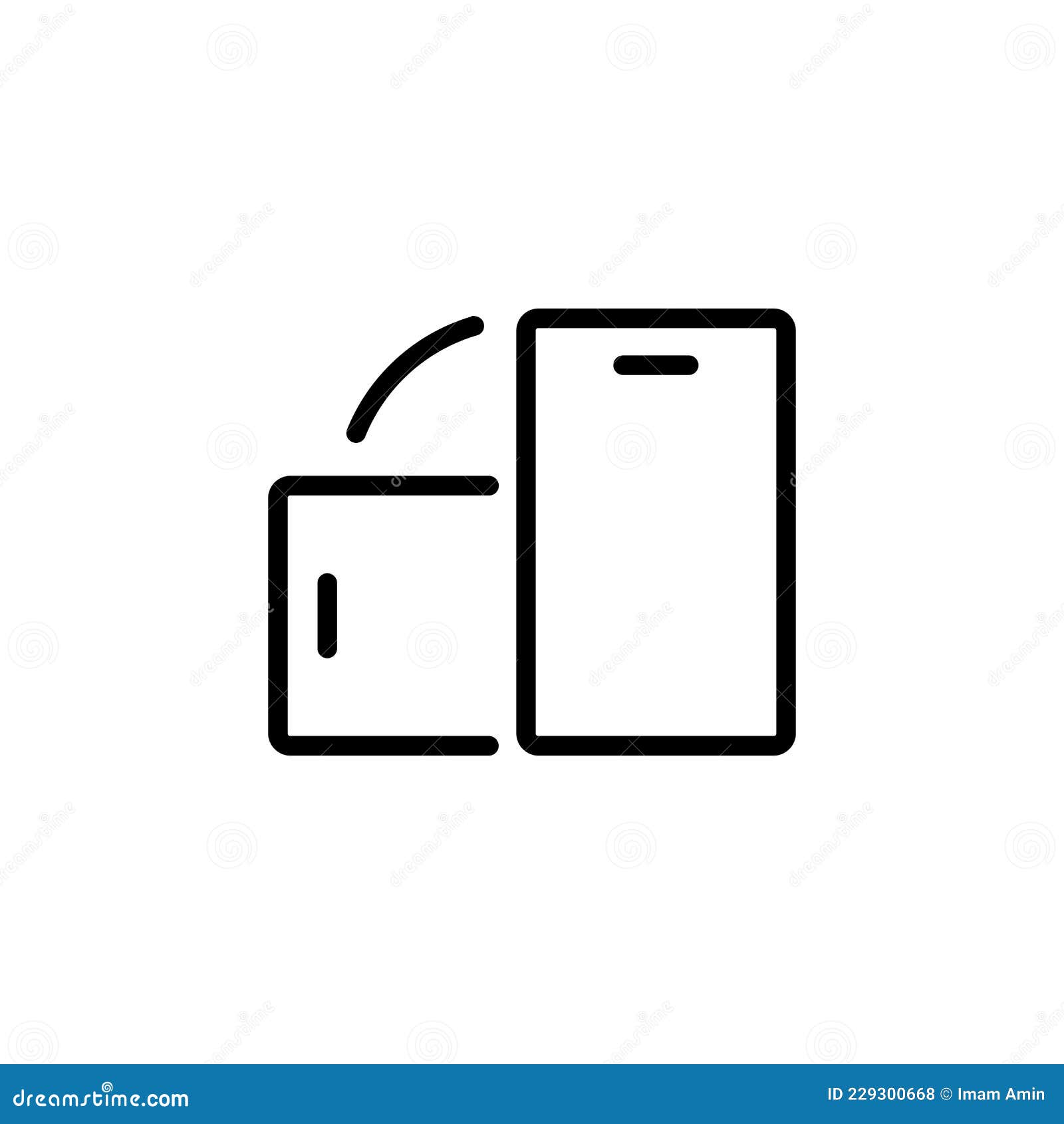 Rotate Phone Technology Monoline Symbol Icon Logo for Graphic Design ...