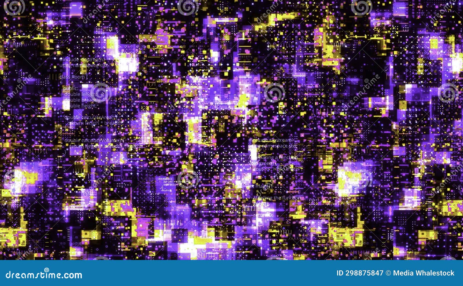 Technology Mosaic Texture. Motion. Colorful Pixelated Pattern with ...