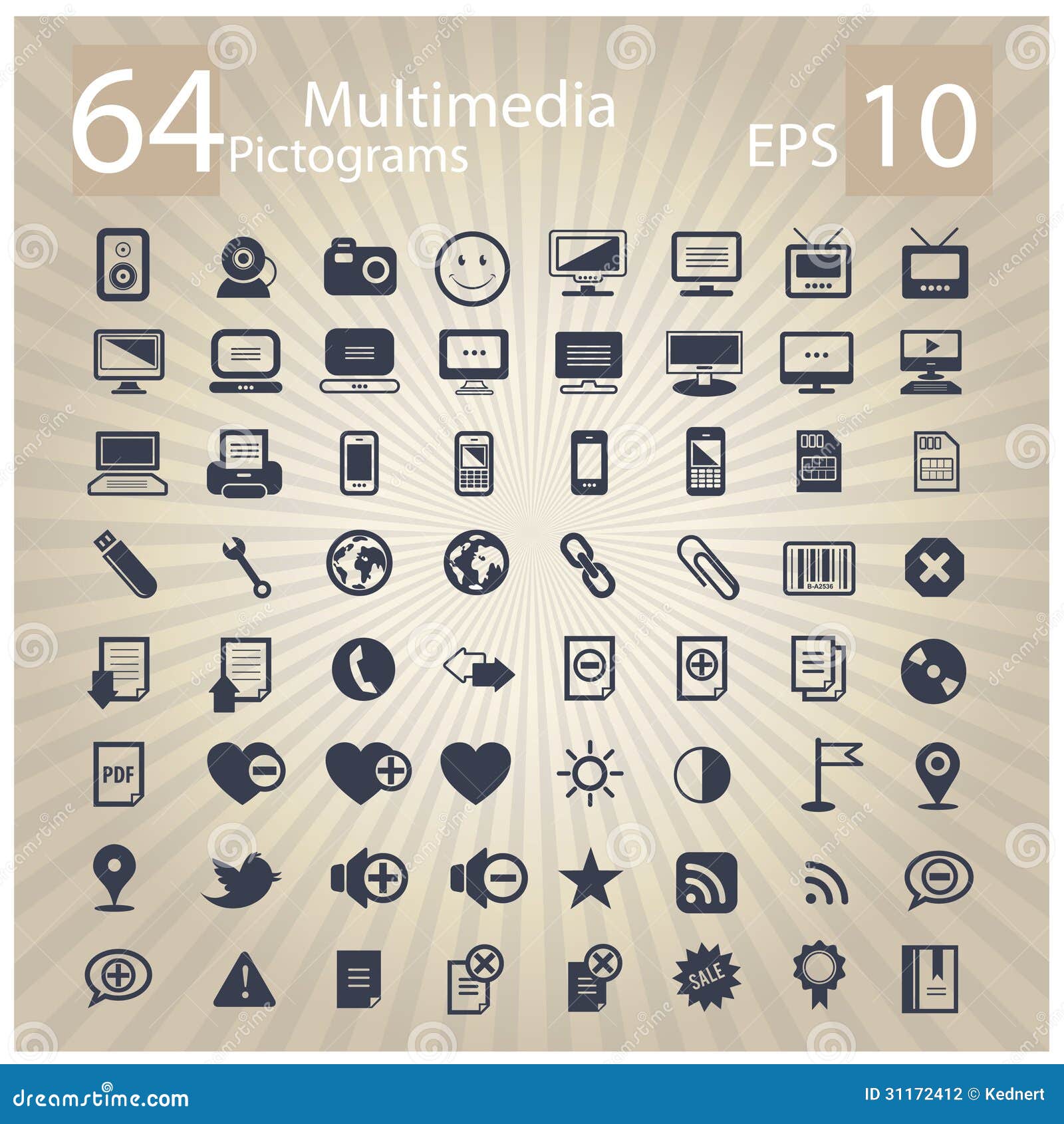 Technology Multimedia Symbols Set Picture. Image: 31172412