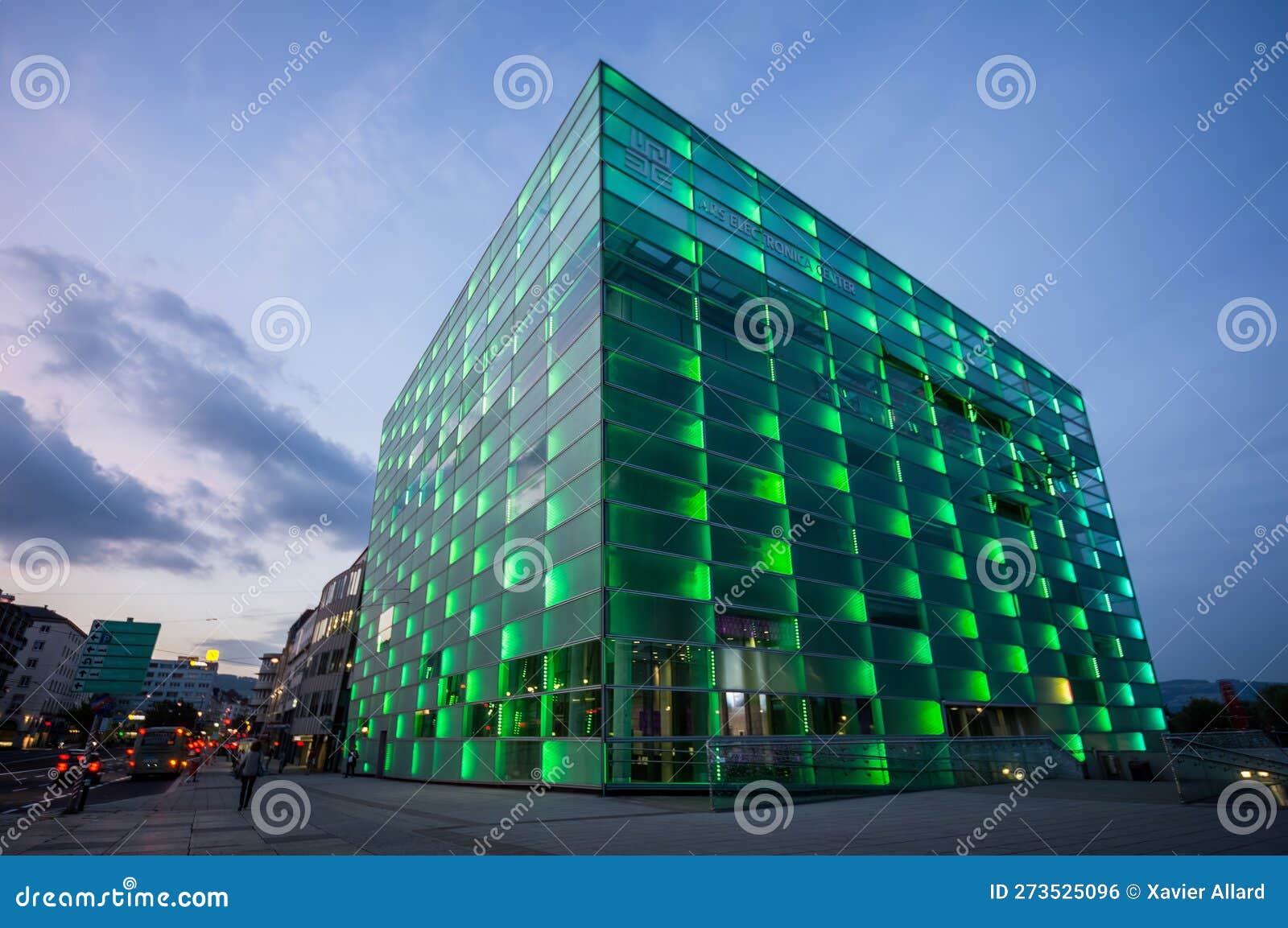Linz, Austria: View Of The Main Street With Walking People, A Modern ...