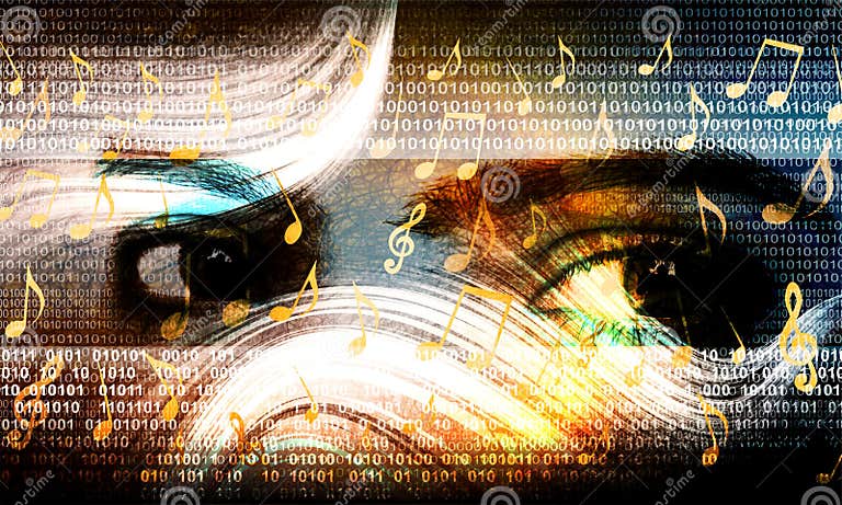 Technology Music Background with Eye Vision. Technology Web Background ...