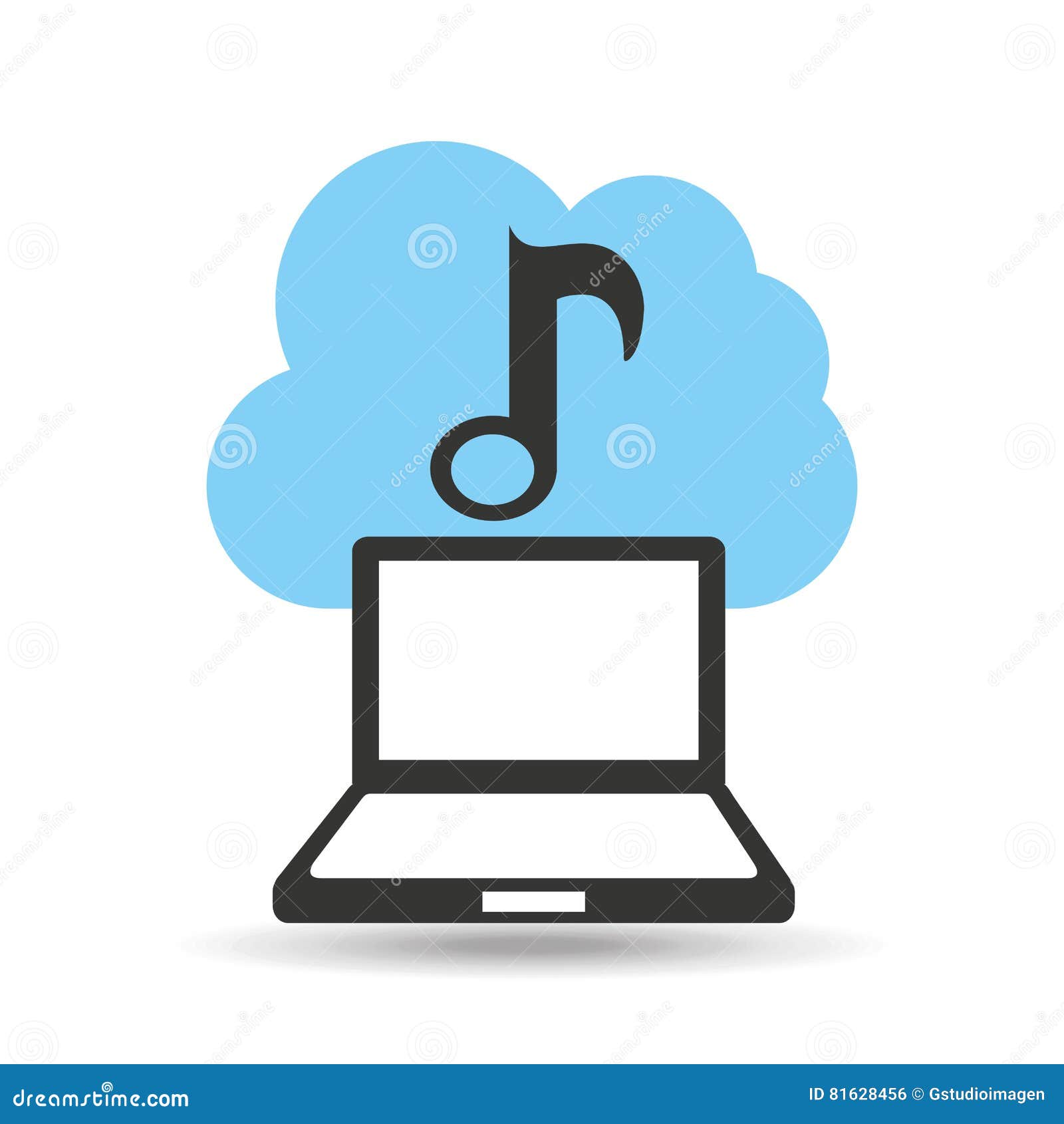 Technology Music Cloud Note Online Stock Vector - Illustration of music ...