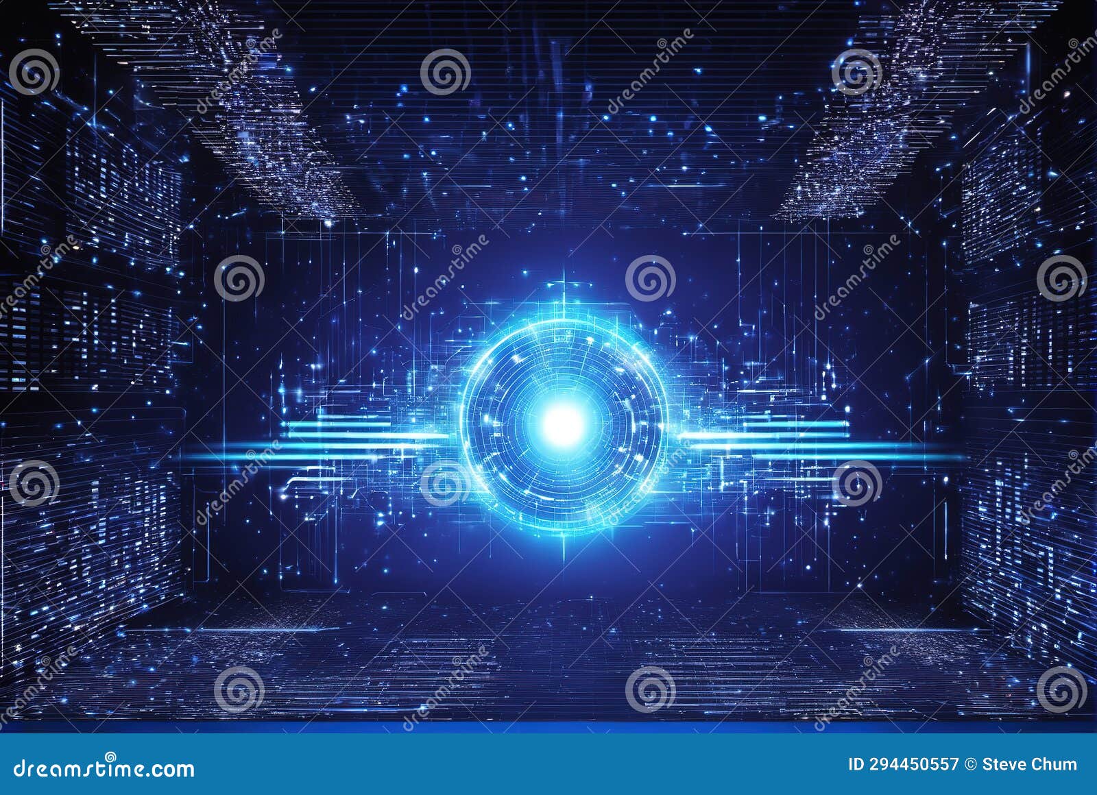 Technology Mysterious Dark Blue Halo Vignette Stock Illustration ...