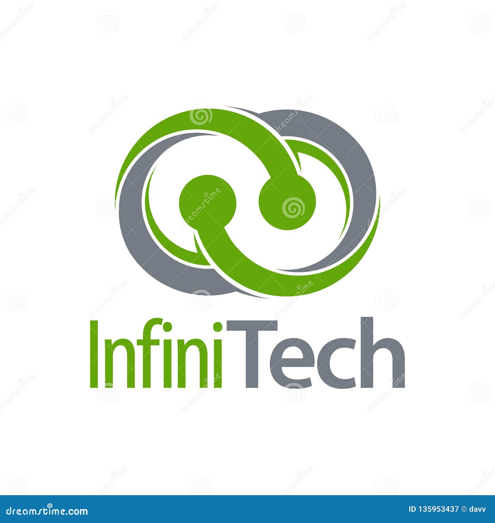 Technology Nature Green Infinity Logo Concept Design Template Stock ...