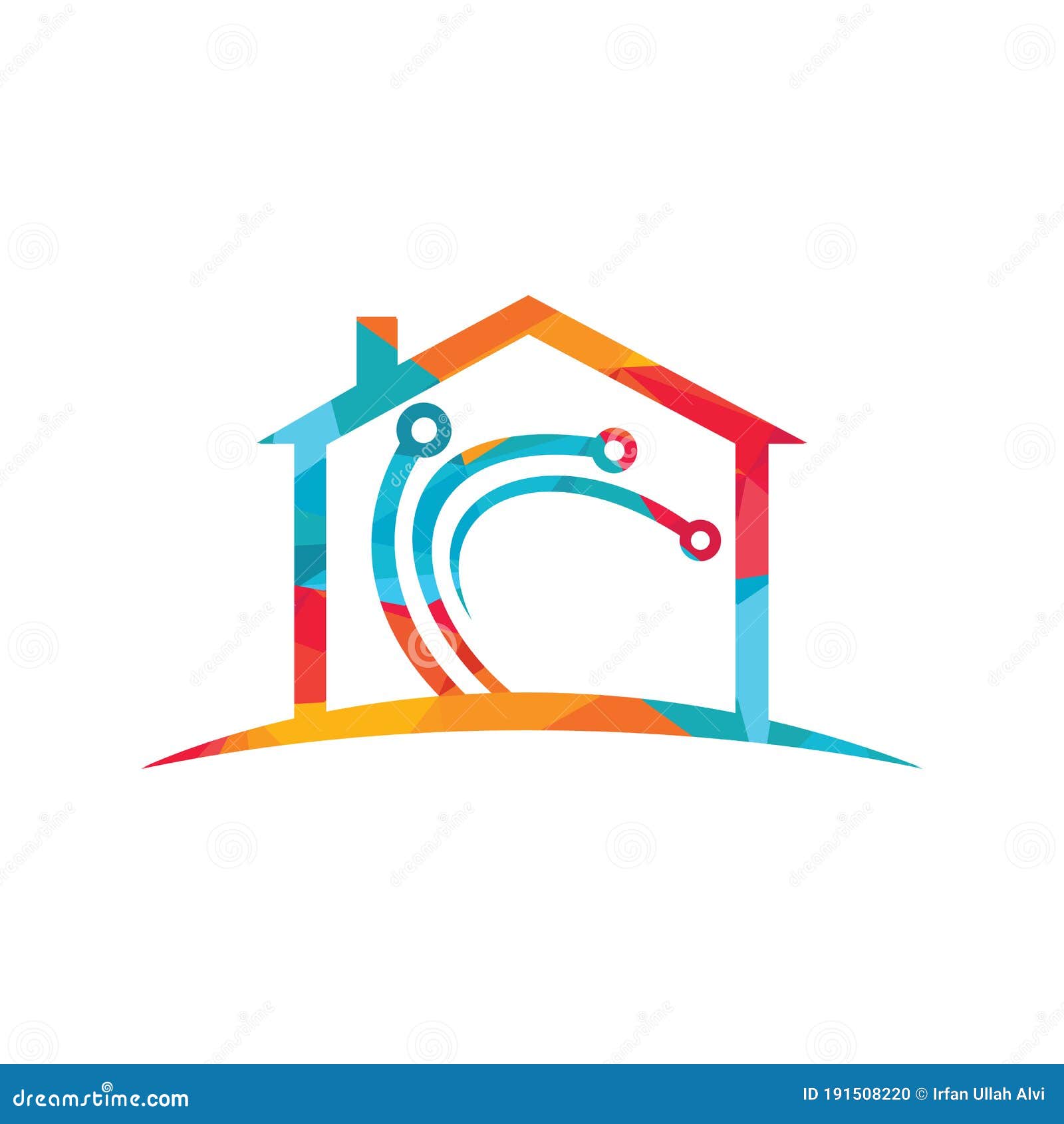 Digital Home Vector Logo Design Template. Stock Vector - Illustration ...