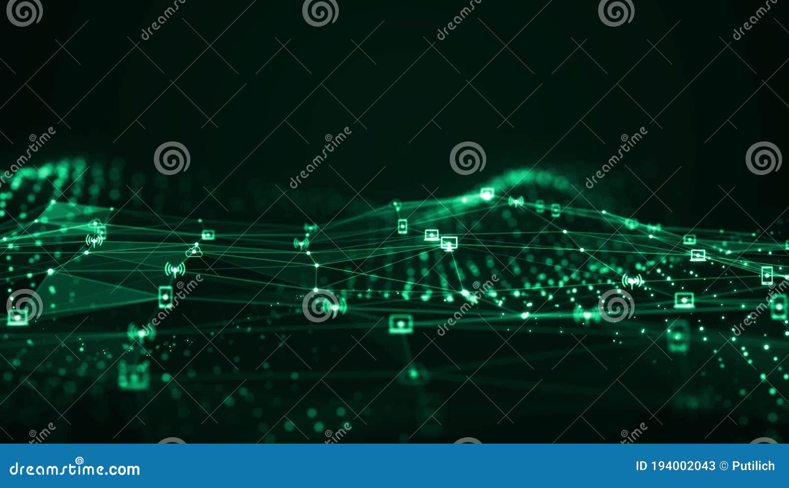 Technology Network Background Concept. Digital, Communication and ...