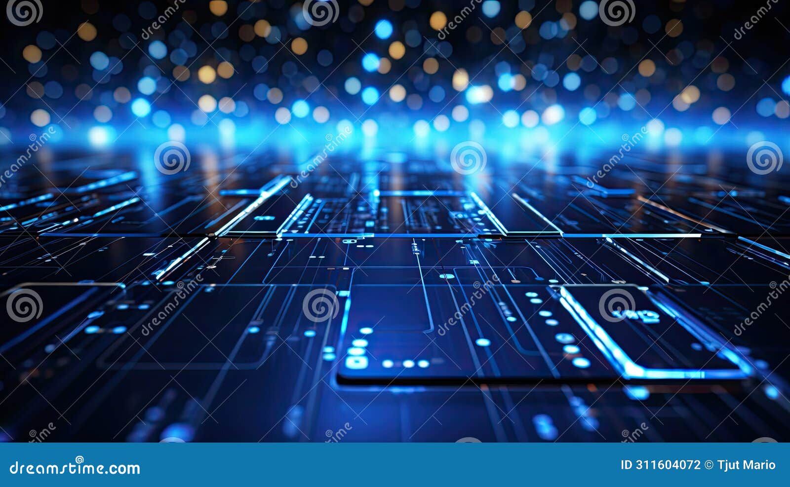 Futuristic Technology Network Background Stock Illustration ...
