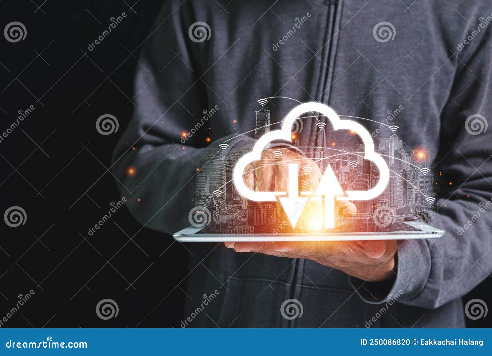 Technology Network Cloud Concept. Information Digital Data Computing Storage Server Stock Photo ...