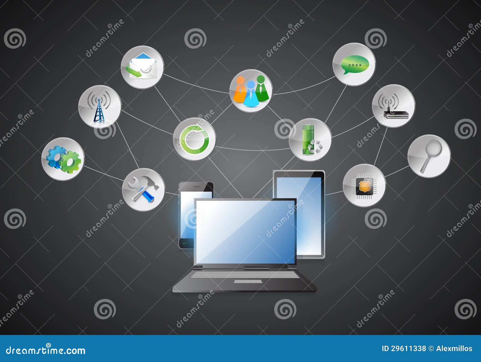 Technology Network Connect Diagram Illustration Design Stock ...