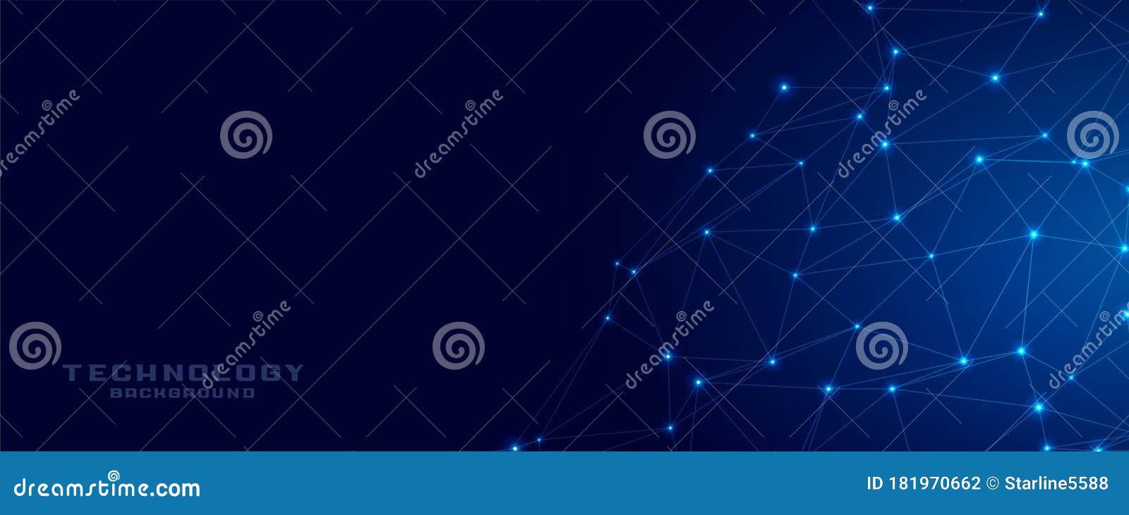 Technology Network Connection Blue Mesh Banner Design Stock Vector ...