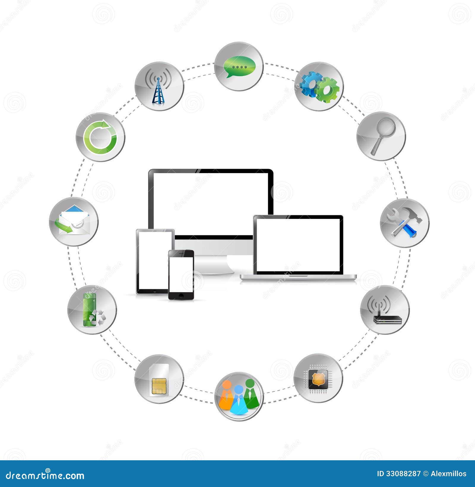 Technology Network Connection Tools. Illustration Stock Illustration ...