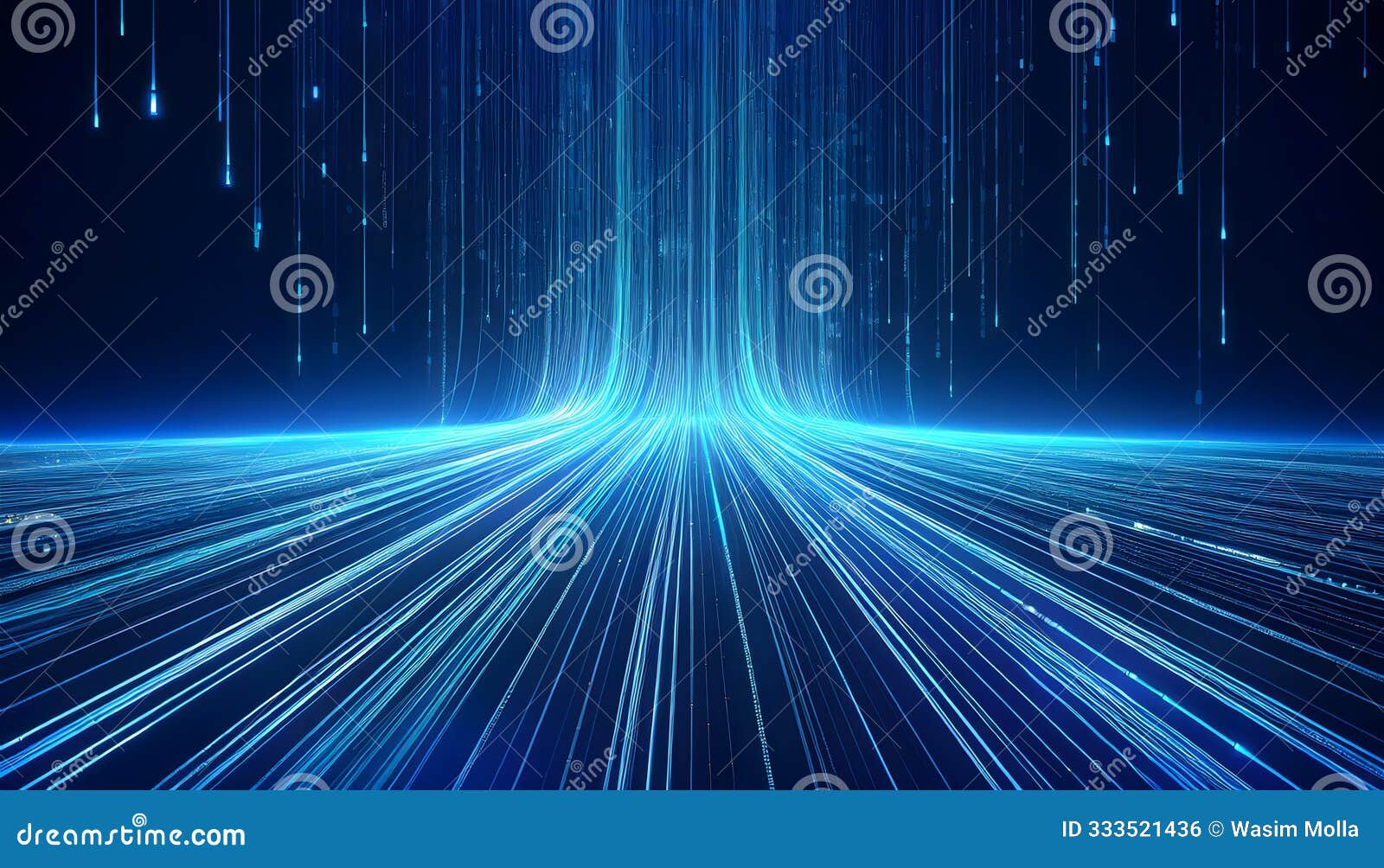 Technology Network Digital Data Flow Artificial Intelligence Data Analytics Processing Abstract