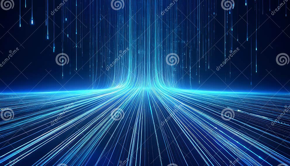 Technology Network Digital Data Flow Artificial Intelligence Data Analytics Processing Abstract ...