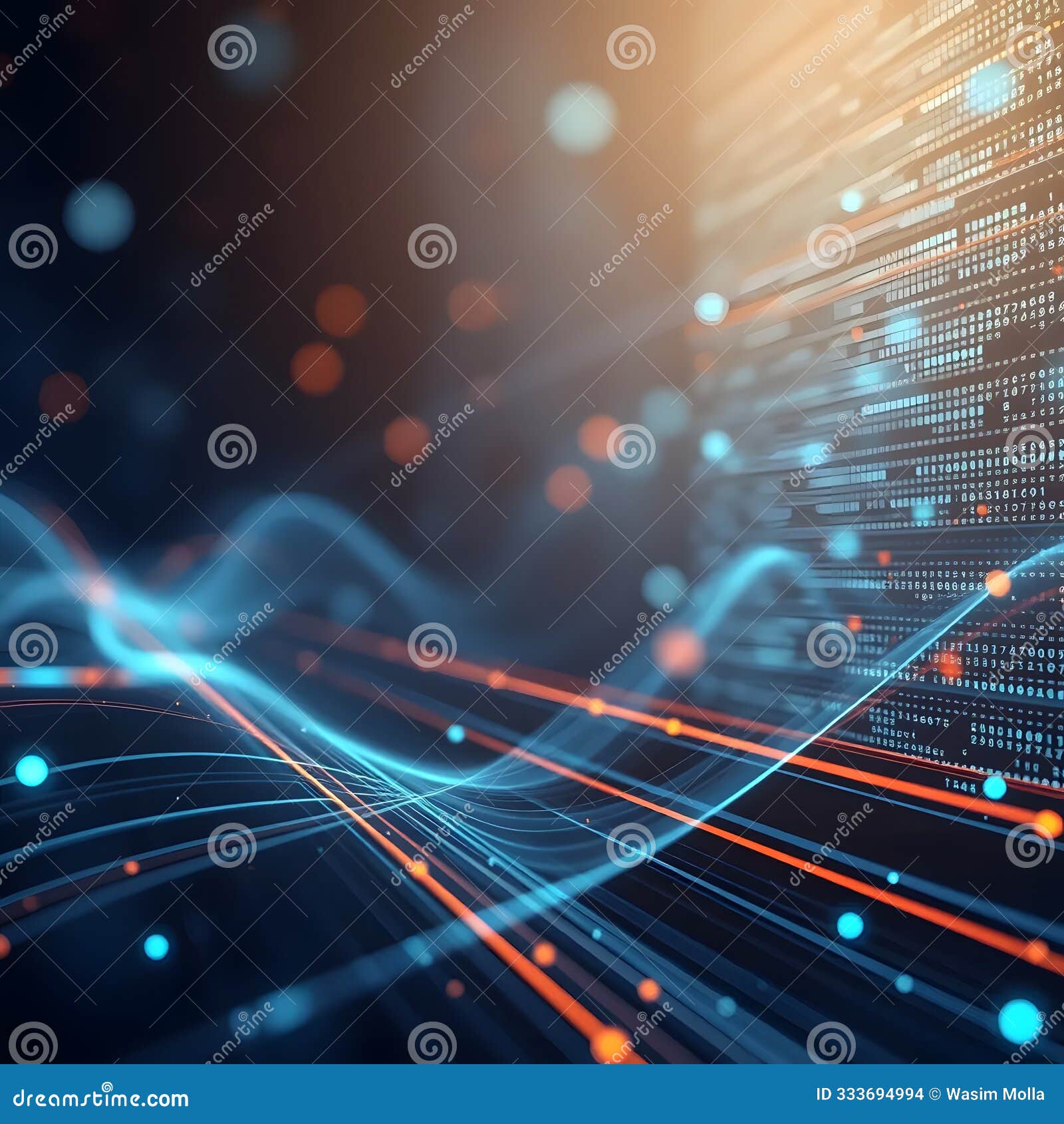 Technology Network Digital Data Flow Artificial Intelligence Data Analytics Processing Abstract ...