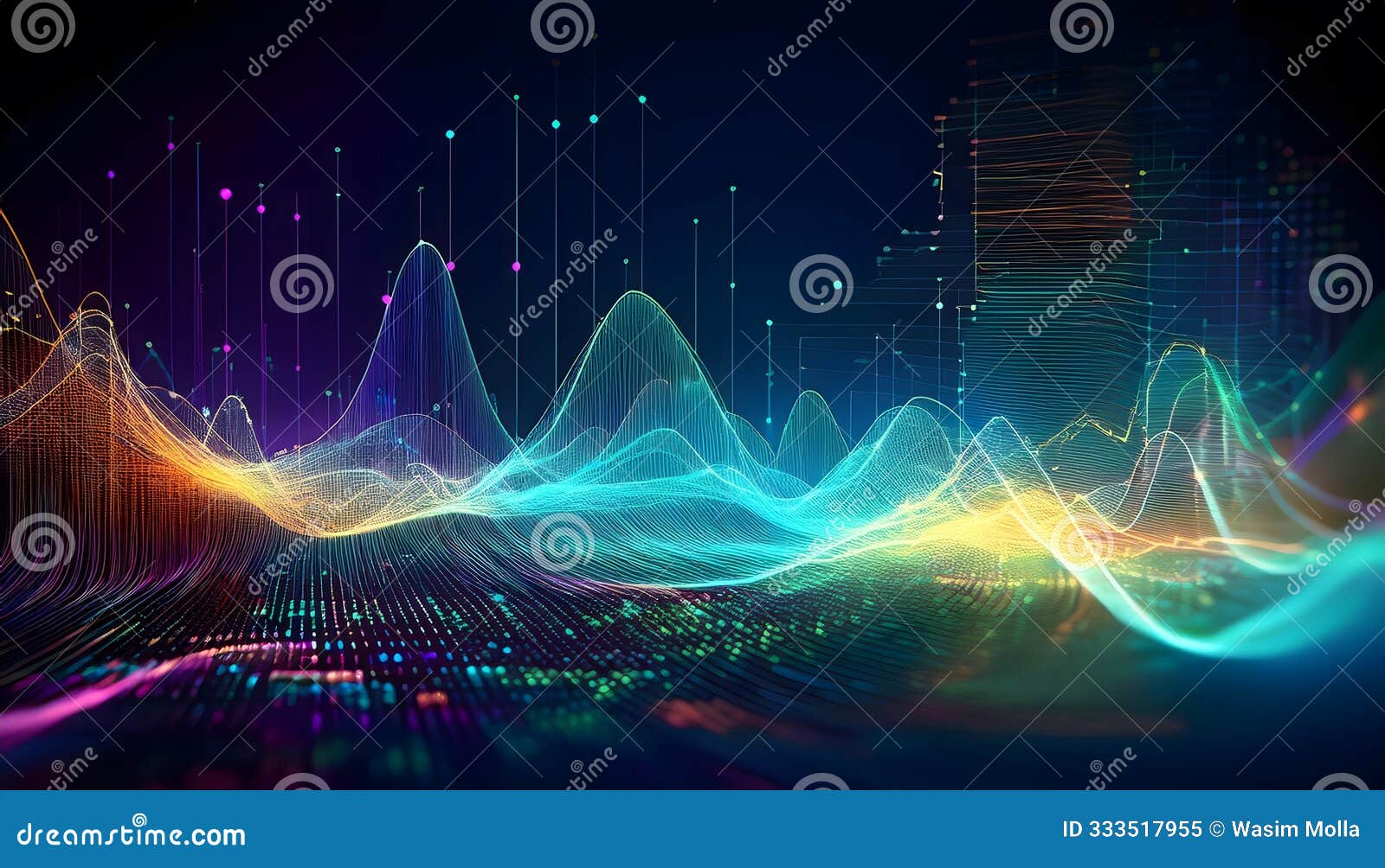 Technology Network Digital Data Flow Artificial Intelligence Data Analytics Processing Abstract ...