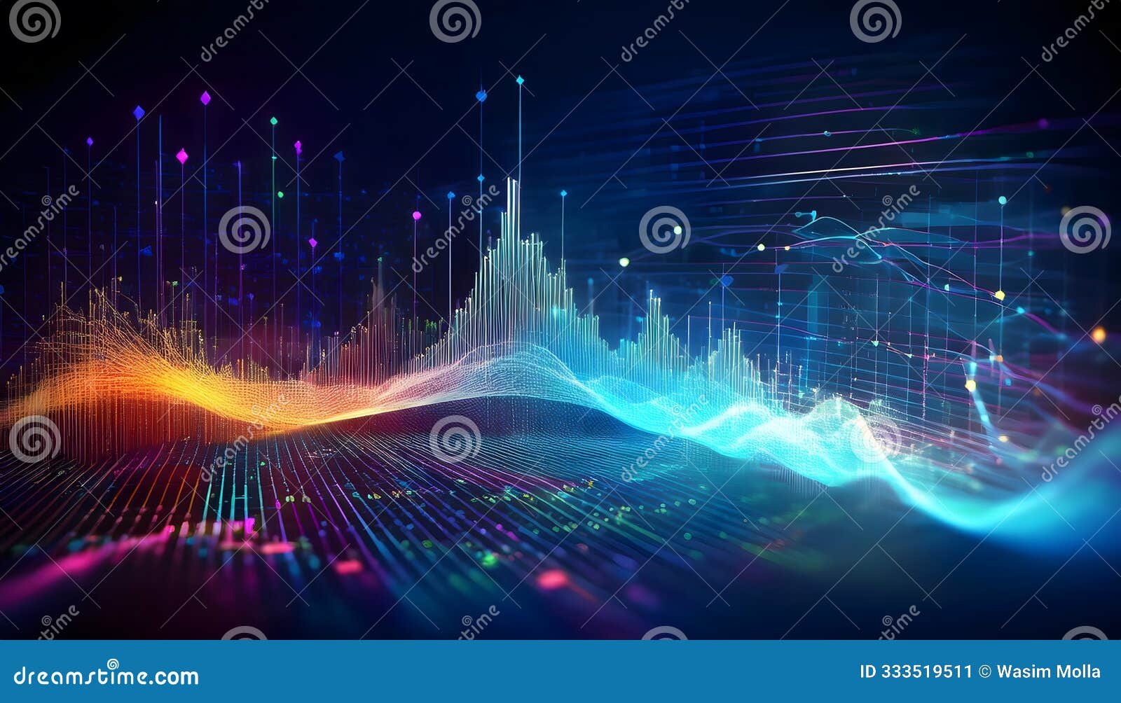 Technology Network Digital Data Flow Artificial Intelligence Data Analytics Processing Abstract