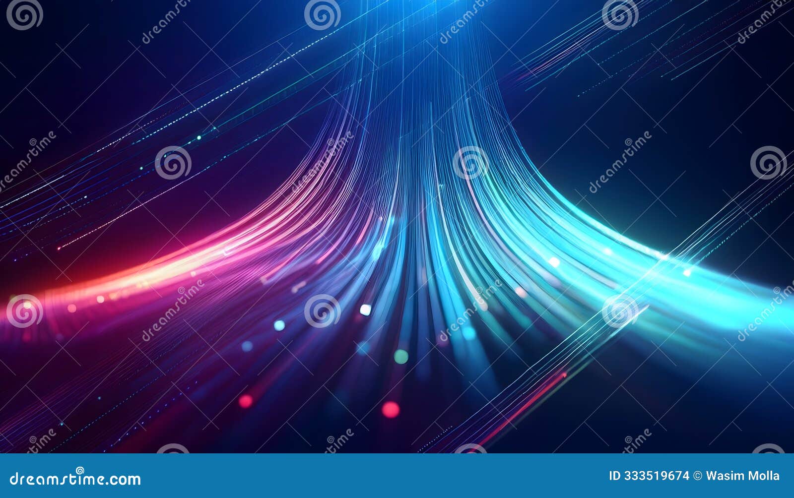 Technology Network Digital Data Flow Artificial Intelligence Data Analytics Processing Abstract