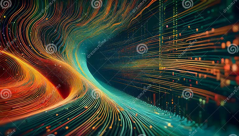 Technology Network Digital Data Flow Artificial Intelligence Data ...