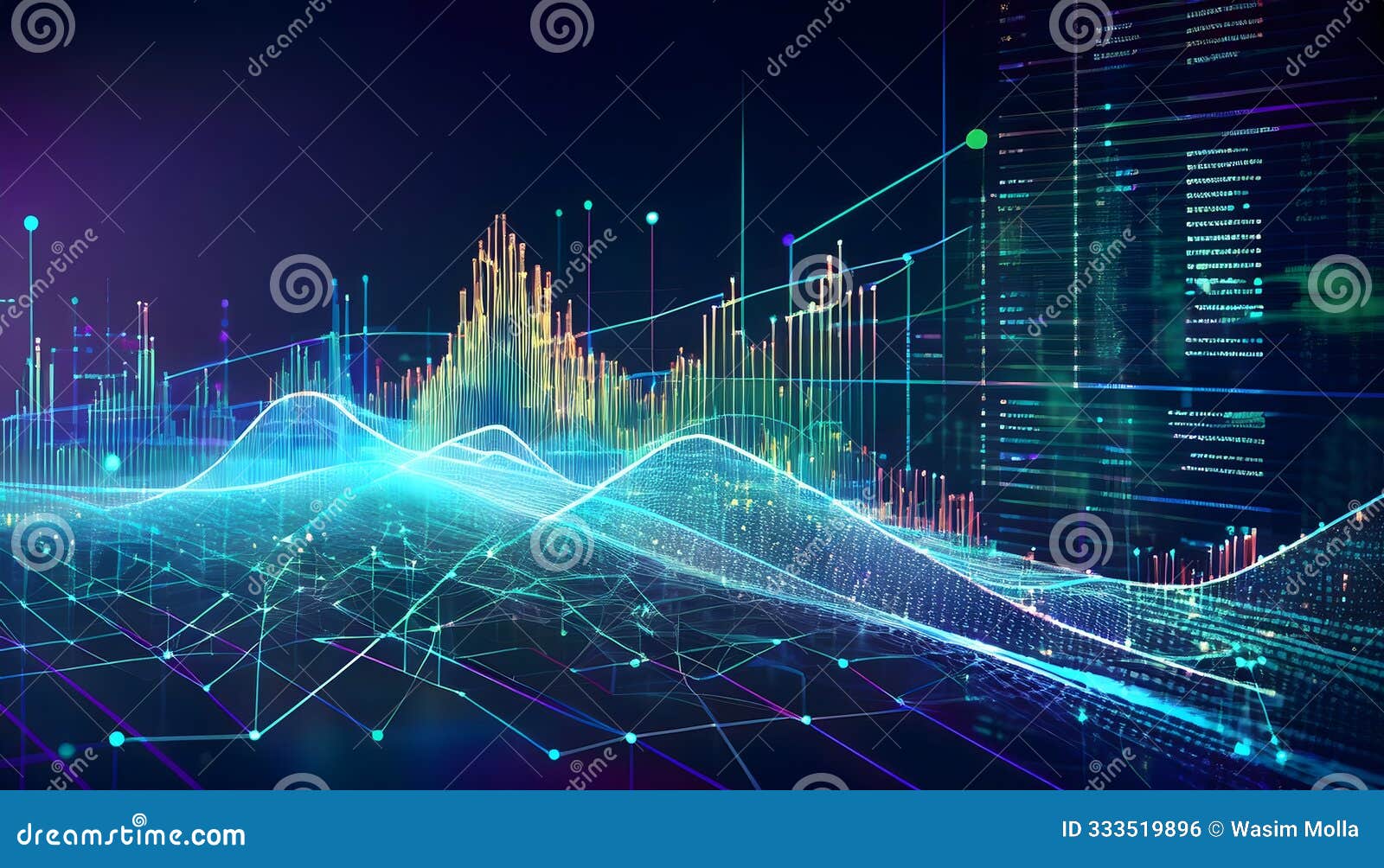 Technology Network Digital Data Flow Artificial Intelligence Data Analytics Processing Abstract ...