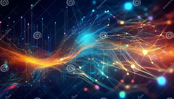 Technology Network Digital Data Flow Artificial Intelligence Data ...