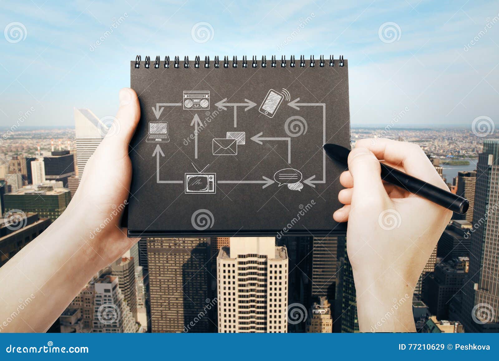 Technology network sketch stock image. Image of business - 77210629