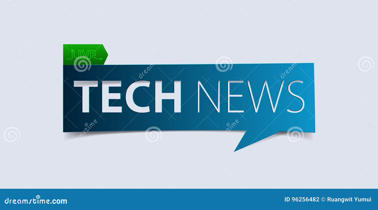 Technology News Header on White Background. Breaking News Banner Design ...