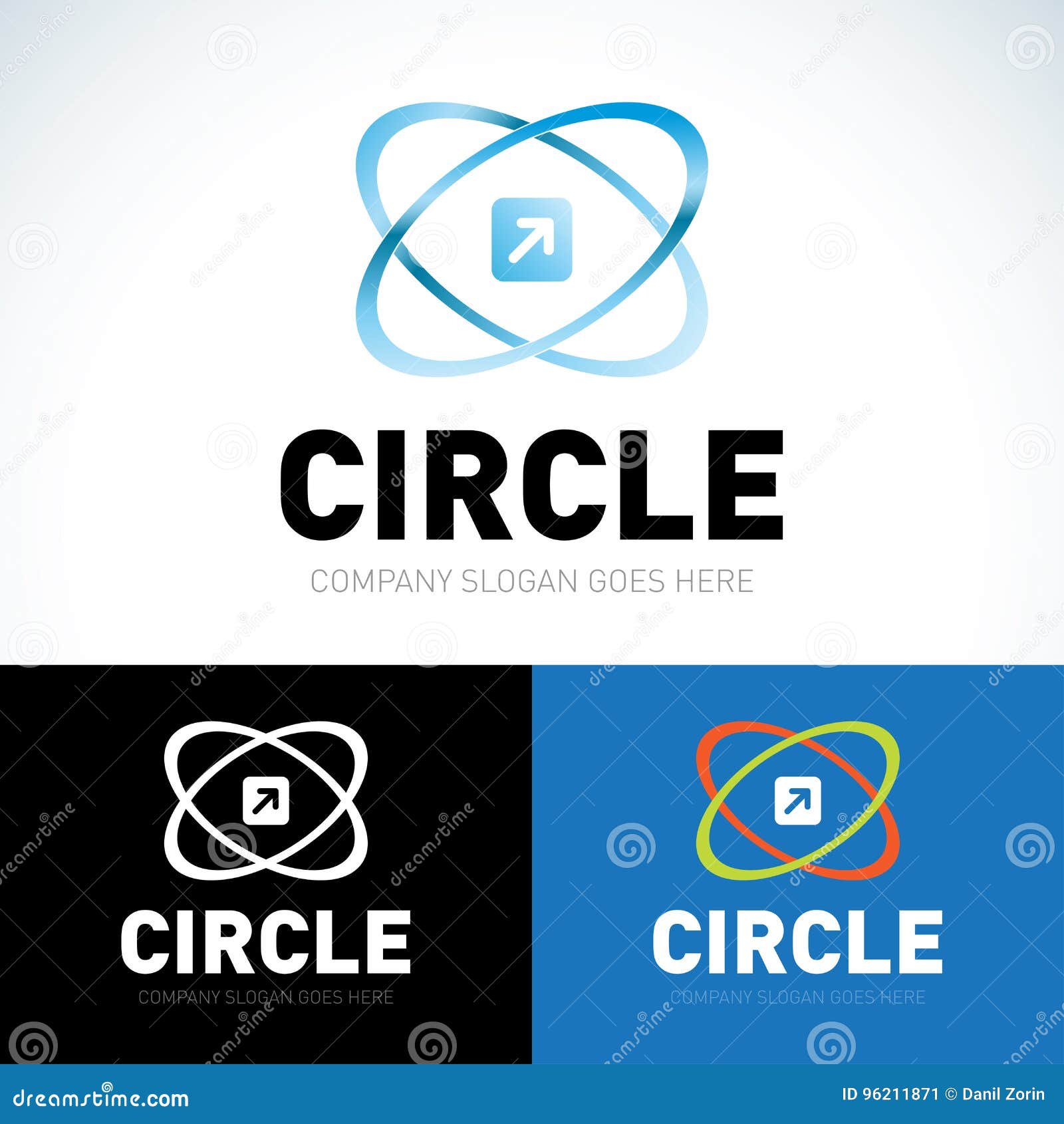 Technology Orbit Web Rings Logo Cartoon Vector | CartoonDealer.com ...