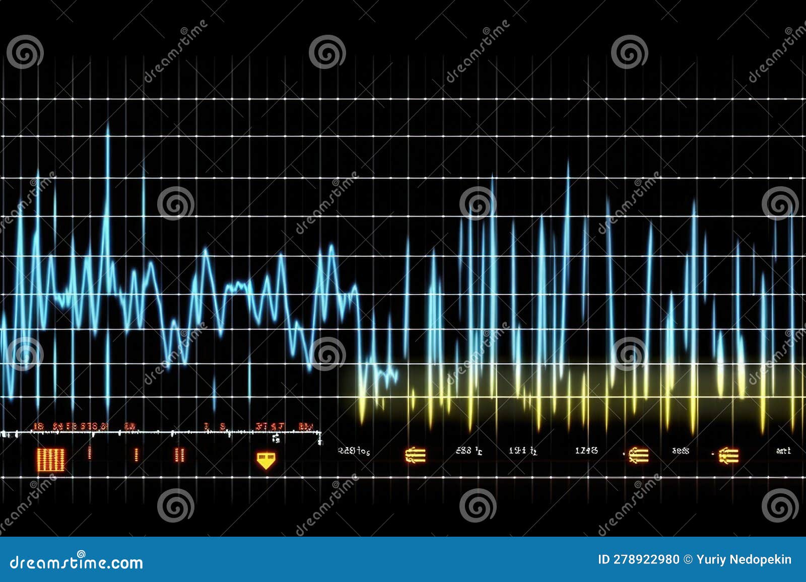 Oscilloscope Waveform on Its Screen. Generative AI Stock Illustration ...