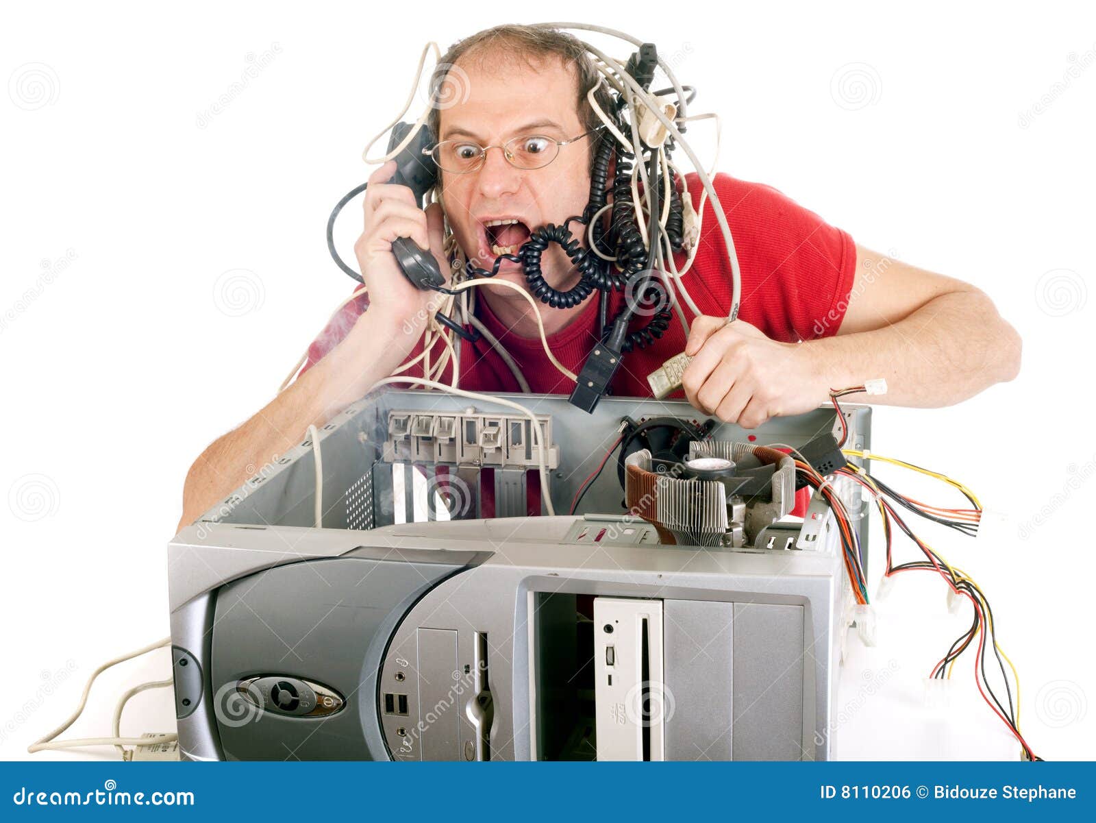 Technology panic stock photo. Image of damaged, funny - 8110206