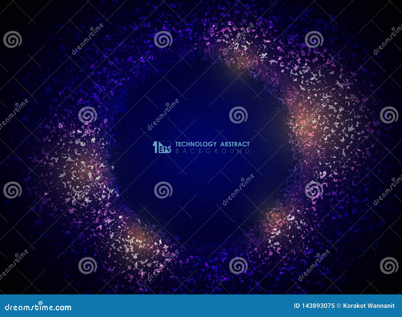 Technology Particle Circle Abstract Background of Gradient Purple Color ...