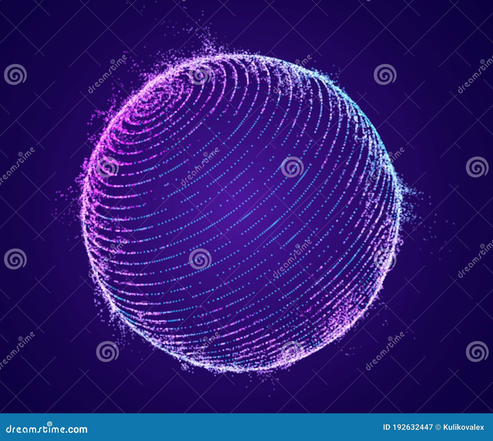 Technology Particle Sphere Hologram Vector. Data Globe. Futuristic Tech ...
