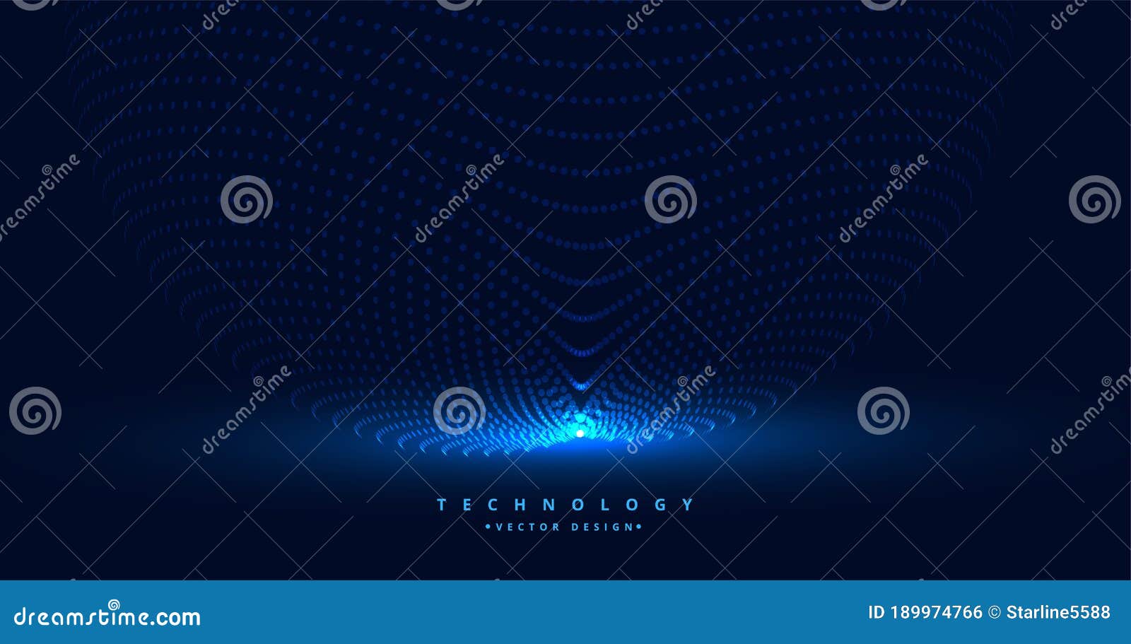 Technology Particles Background with Light Source Design Stock Vector ...