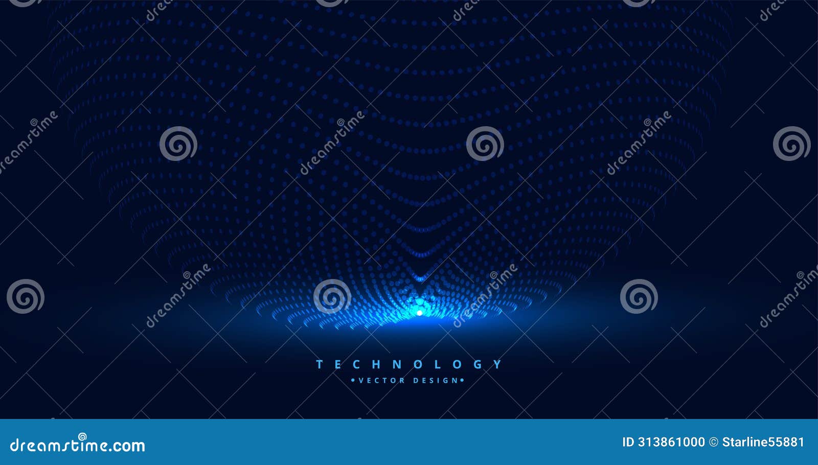Technology Particles Background with Light Source Design Stock Vector ...