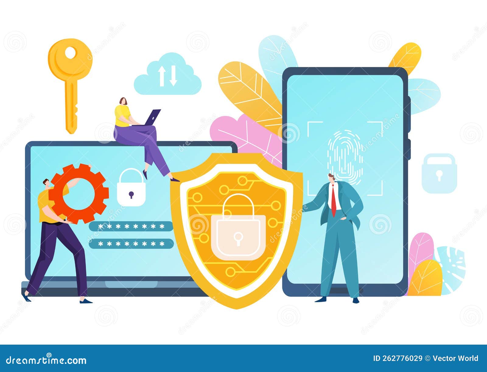 Technology Personal Computer Security Software, Tiny Character Work ... Technology Personal Computer Security Software, Tiny Character Work ...