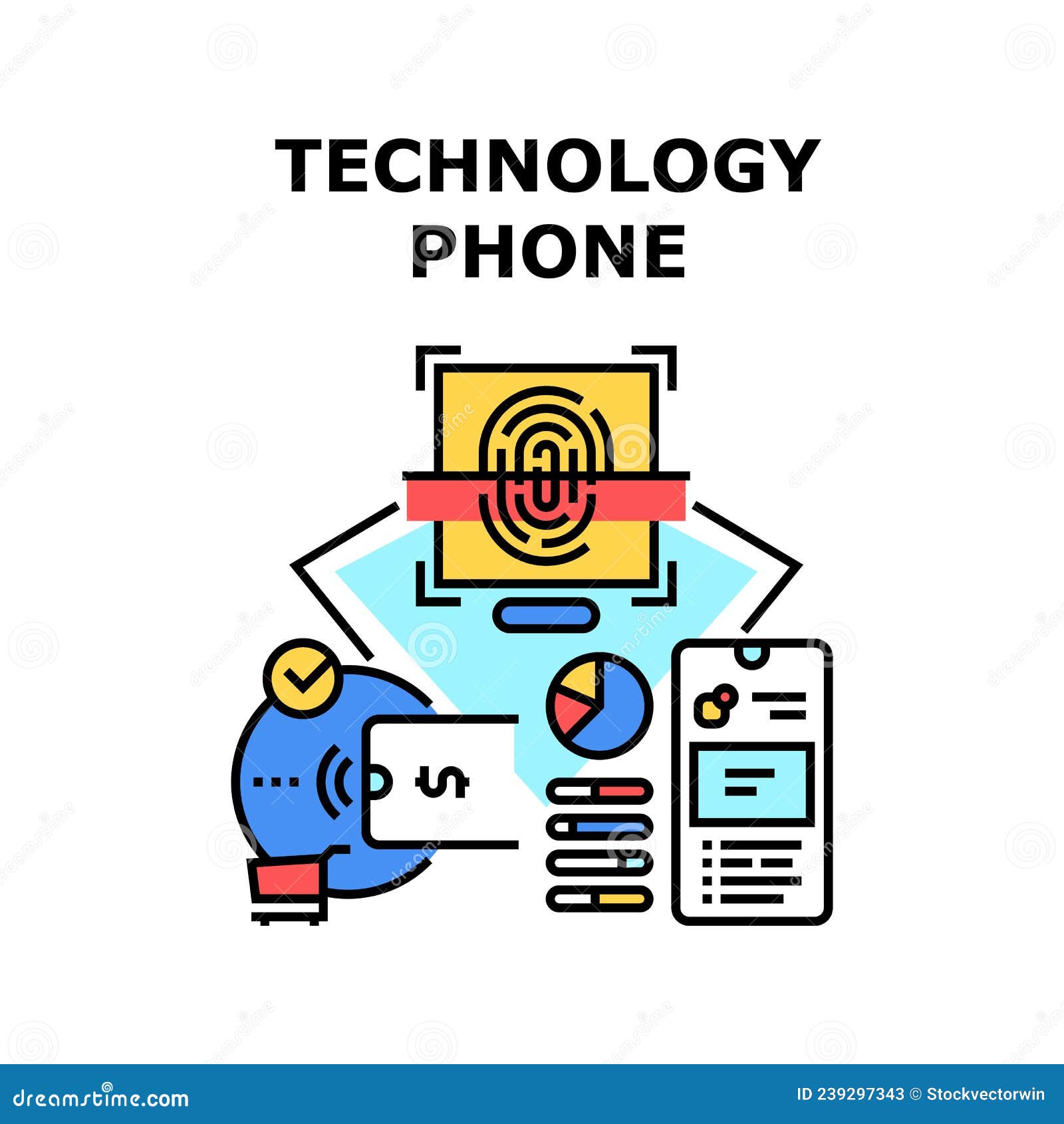 Technology Phone Icon Vector Illustration Stock Vector - Illustration ...