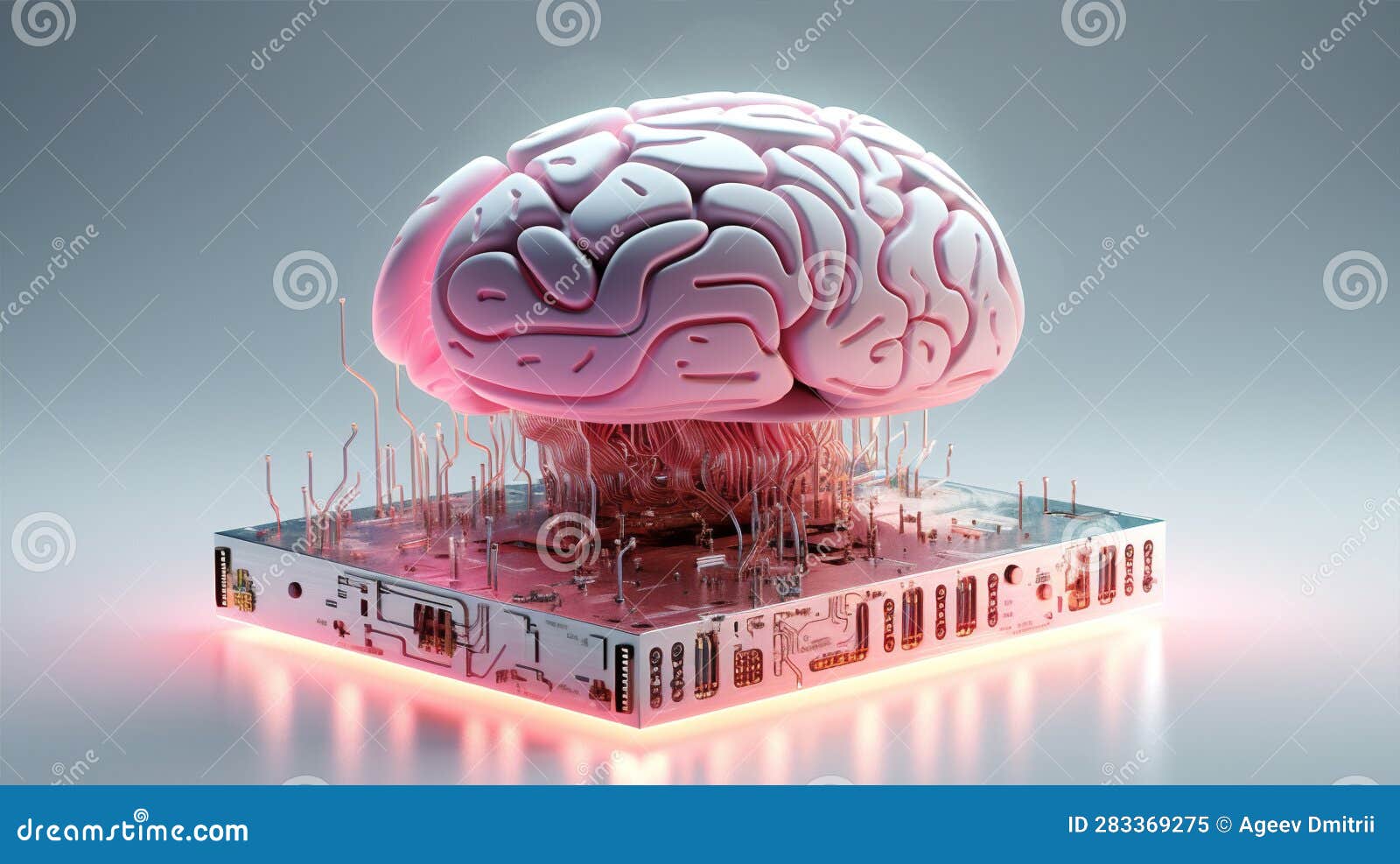Technology Pink Circuit Brain Creativity Virtual Intelligence Science ...