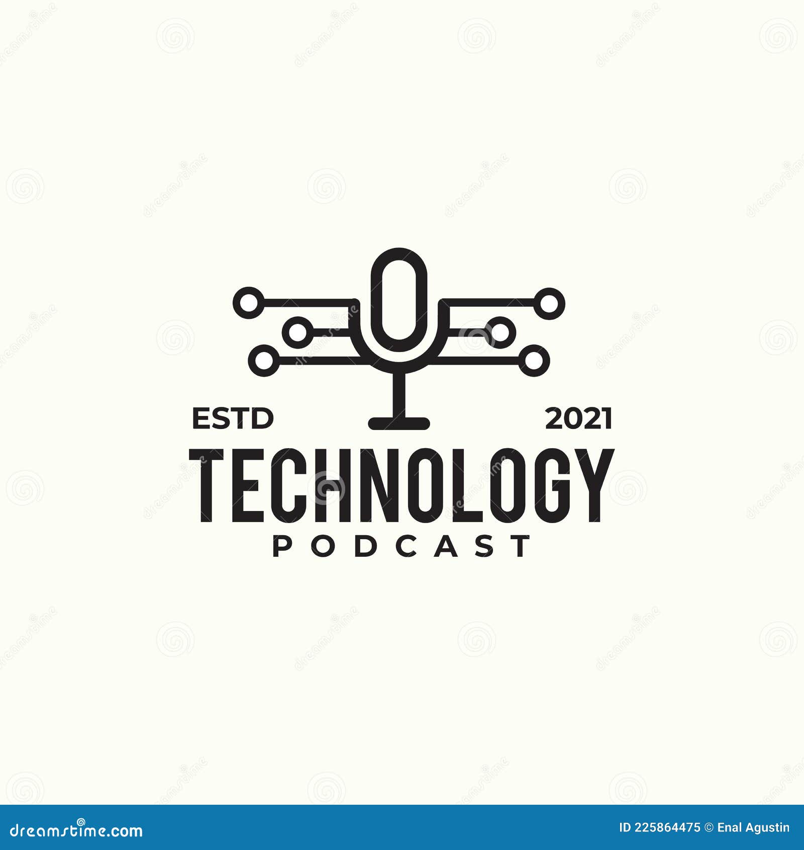 Technology Podcast Logo Design Template Stock Vector - Illustration of ...