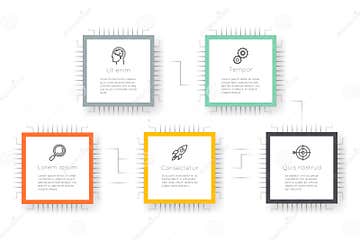 Technology Process Diagram Infographic Presentation Label Options Steps ...