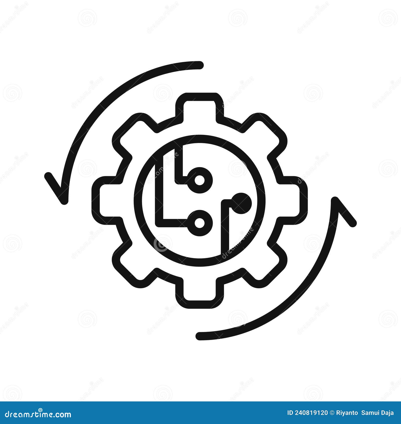 Technology Process Icon Black and White Illustration Stock Vector ...