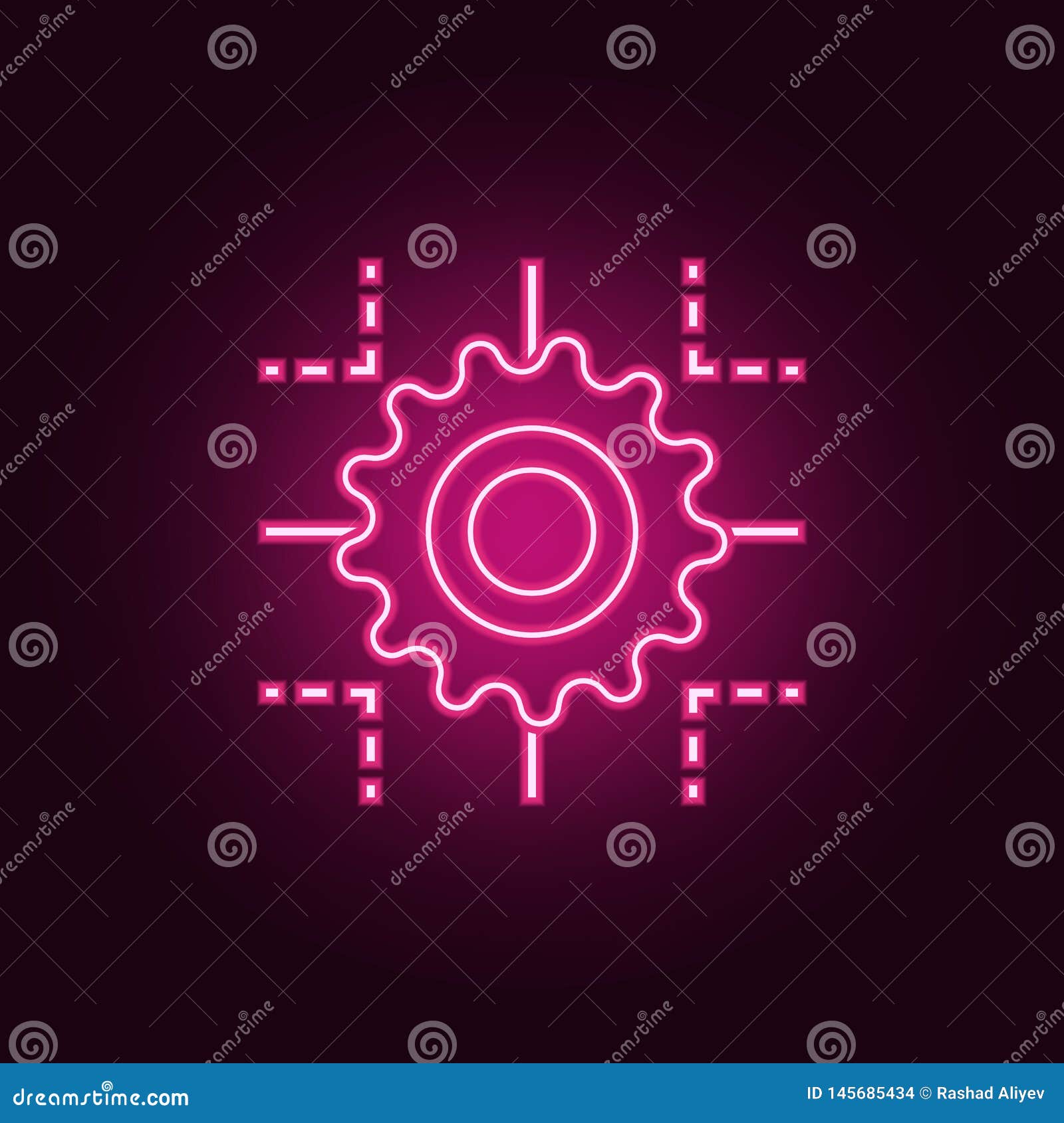 Technology Process Icon. Elements of Web Development in Neon Style ...