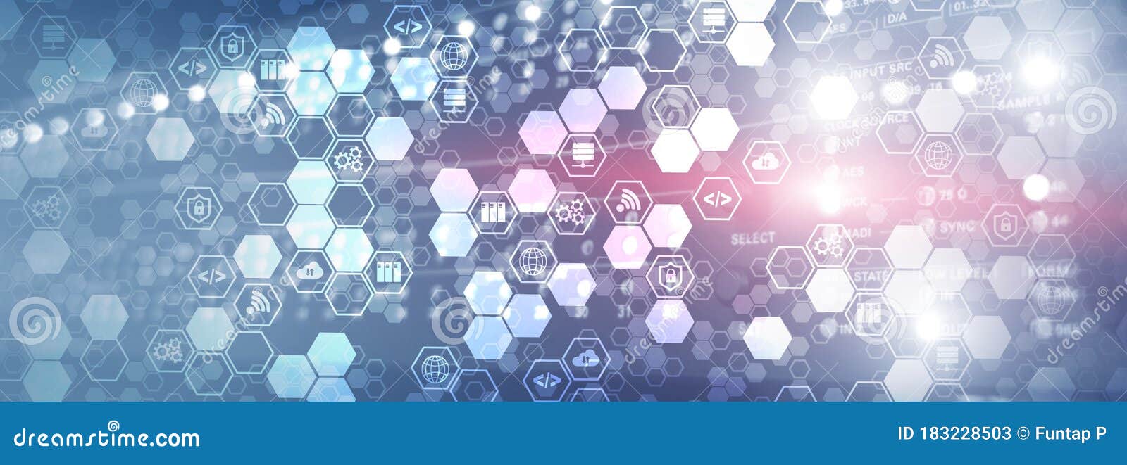 Technology Process Organisation Structure. Icons Inside Honeycombs ...