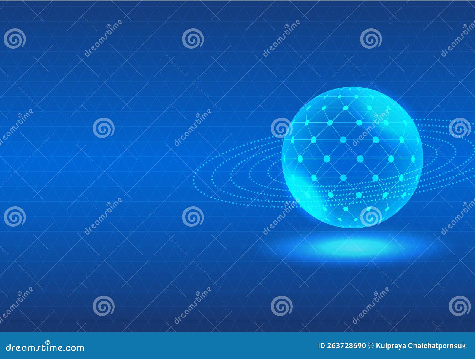 Technology Processor Background it is a Glowing Blue Sphere Stock ...