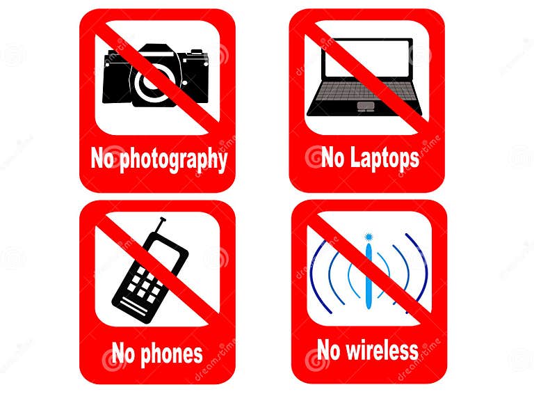 Technology prohibited sign stock vector. Illustration of laptop - 2005657