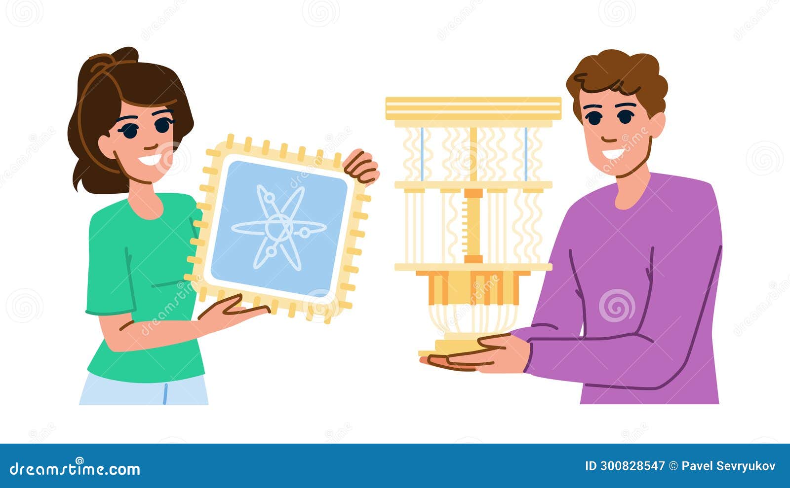 Technology Quantum Computing Research Vector Stock Vector ...