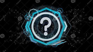Technology Question Mark Icon on a Circle Isolated on a Background 3d ...