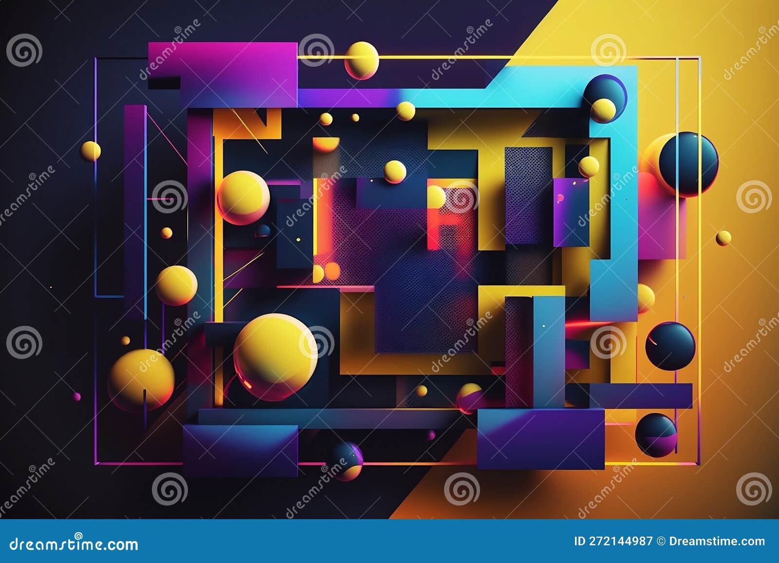 Technology Realms Background Squares and Cubes Stock Illustration ...