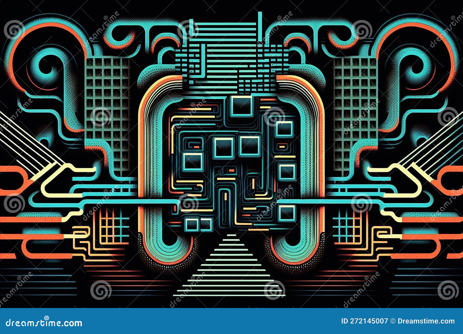 Technology Realms Background Squares and Cubes Stock Illustration ...