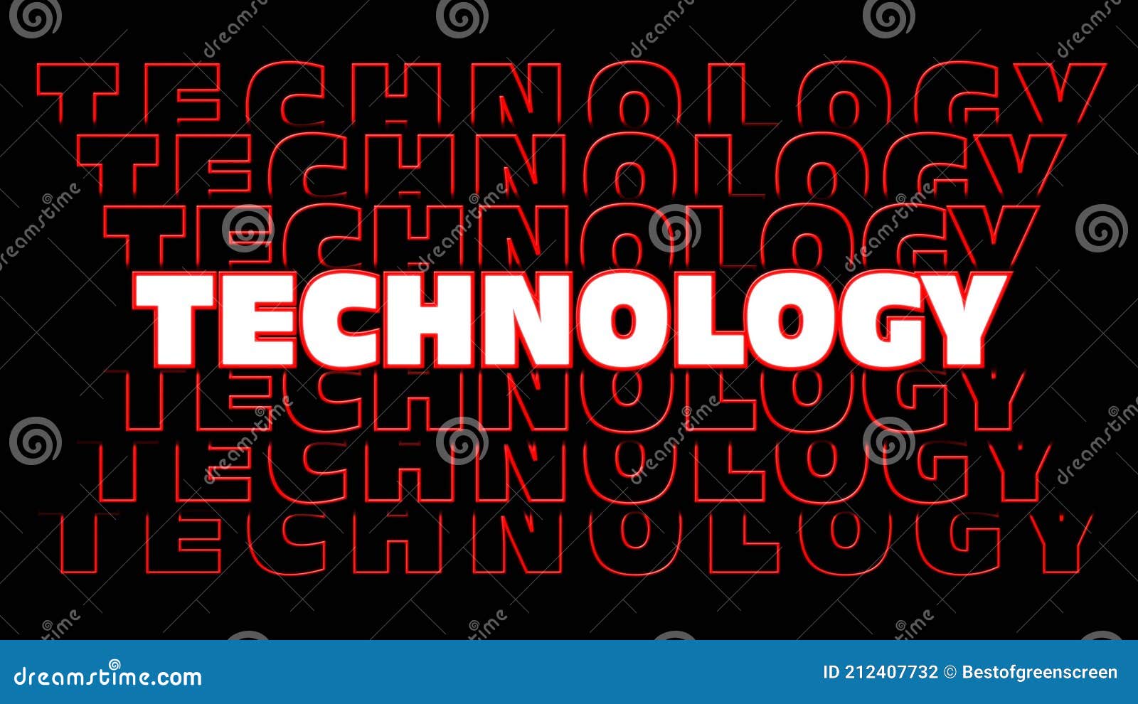 TECHNOLOGY - Red Lettering with Repeating Effect on Black Background ...