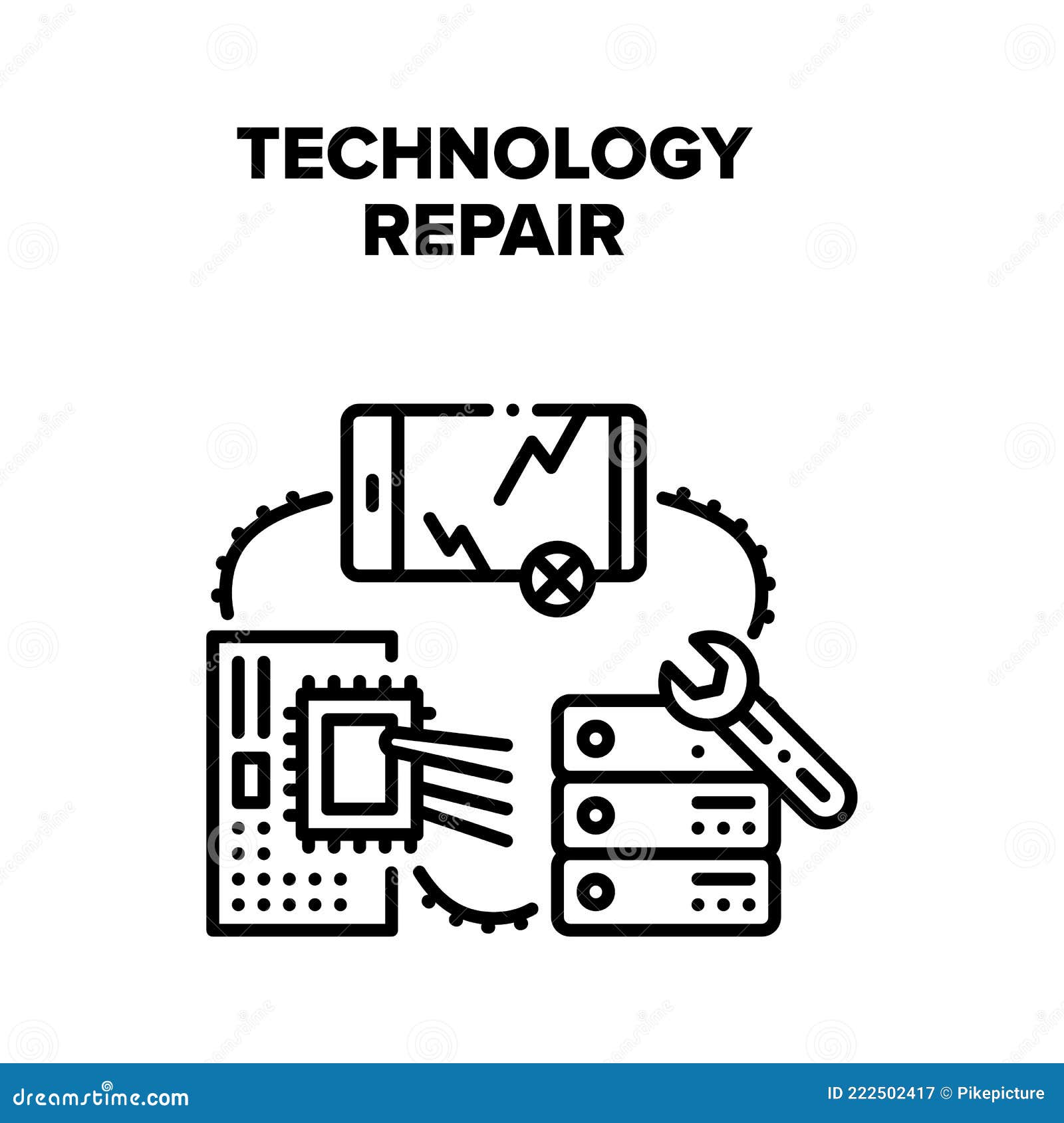 Technology Repair Service Vector Concept Stock Vector - Illustration of ...