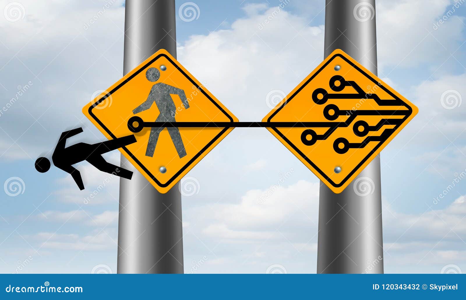 Technology Replacing Humans Stock Illustration - Illustration of ...